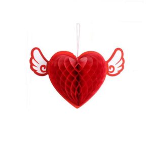 armfer-household supply valentines day heart ornaments hollow out hearts shape honeycomb ball pendant diy hanging decorations for hotel home holiday anniversary birthday party favors