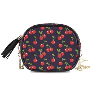 alaza pu leather small crossbody bag purse wallet cherry red cell phone bags with adjustable chain strap & multi pocket