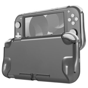 tnp clear protective case for nintendo switch lite - switch lite protective case with ergonomic grip - hard, lightweight, slim, protective case for nintendo switch lite hard case, shadow grey