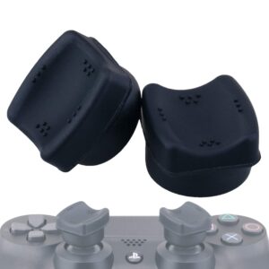 yorha thumb fit high-rise thumbstick grips joystick cap cover (black) 2 units for playstation 4 (ps4)/dualshock 4 controller