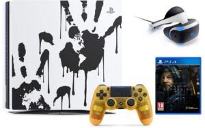 newest sony playstation 4 pro 1tb limited edition death stranding console bundle w /playstation vr core headset (renewed)