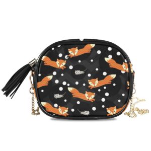 alaza pu leather small crossbody bag purse wallet cute forest animals with fox cell phone bags with adjustable chain strap & multi pocket