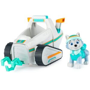 paw patrol, everest’s snow plow vehicle with collectible figure, for kids aged 3 and up