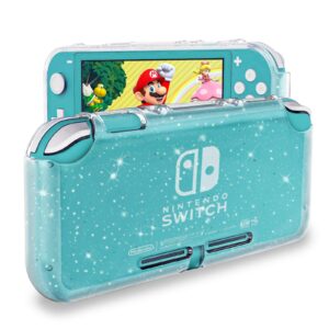 dlseego protective case for nintendo switch lite, glitter bling soft tpu cover with shock-absorption and anti-scratch design protective case - crystal glitter