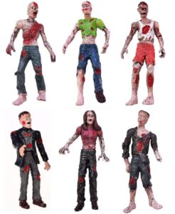 lynkaye 6 pcs zombie dolls action figures toys walking dead toys terror corpse articulated joints miniature model for halloween party decorations as gifts for kids toys