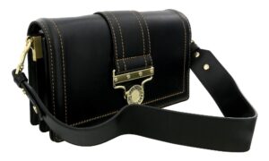 versace jeans couture black black buckle crossbody bag for womens