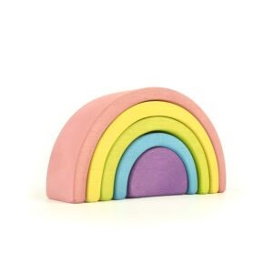 pastel rainbow stacking toy 5pcs montessori toys for 3+ year old rainbow stacker toy educational baby toys stacking blocks learning toys