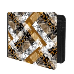 ztion unique desige pattern - geometric snake skin pattern, slim front pocket wallet billfold rfid blocking