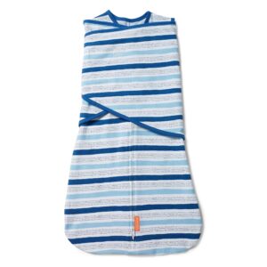 swaddleme arms free convertible swaddle – size large, 3-6 months, 1-pack (chambray stripe)