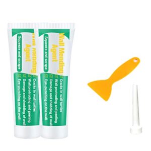 wall repair cream with scraper - wall surface crack sealers filler universal white wall mending agent - mildew and waterproof restorer - diy remove wall graffiti repair tool - household tool (2)