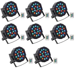 (8) rockville battery par 50 rechargeable led dmx dj club wash up-lights+remote