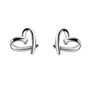 minimalist heart sterling silver earrings for women girls teens charm hollow love hearted stud tiny small cartilage tragus post pin hypoallergenic pierced ear christmas birthday halloween thanksgiving jewelry gifts