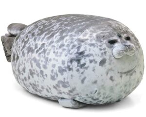 etaoline chubby blob seal pillow cute seal plush toy cotton stuffed animals (large)