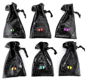 toyful 6 pack dice bags with eye design drawstring pouch storage bag for game dices, coins and accessories