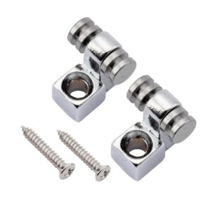 musiclily pro steel guitar roller string guides roller string trees retainer for strat stratocaster tele telecaster electric guitar replacement, chrome (set of 2)