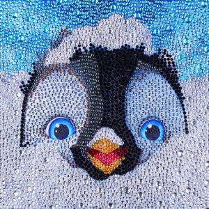 eezychoic 5d diamond painting kits for kids full drill painting by number kits diy mosaic making arts crafts supplies for children's gifts (penguin)