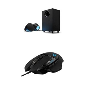 logitech g560 lightsync pc gaming speakers with game driven rgb lighting bundle with logitech g502 hero high performance gaming mouse