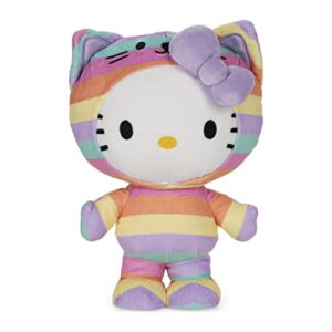 gund sanrio hello kitty rainbow outfit plush, premium stuffed animal for ages 1 and up, 9.5”, rainbow