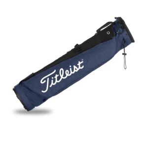 titleist ultra-lightweight golf club travel carry bag with 2 pockets, apparel storage pocket, and double strap, heathered forest green