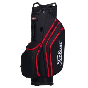 titleist cart 14 lightweight golf bag, black/black/red