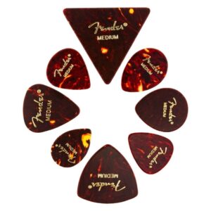 fender celluloid medley, all shapes, 8-pack guitar picks (0980200300)