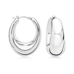 ross-simons italian sterling silver graduated hoop earrings