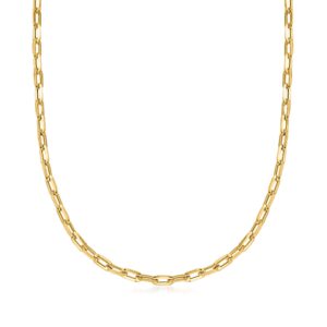 ross-simons italian 14kt yellow gold paper clip link necklace. 20 inches