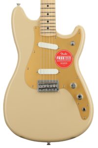 fender player duo-sonic ss electric guitar, with 2-year warranty, desert sand, maple fingerboard