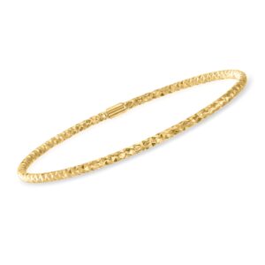 ross-simons italian 14kt yellow gold hammered bangle bracelet. 8 inches