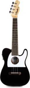 fender fullerton tele concert ukulele, black