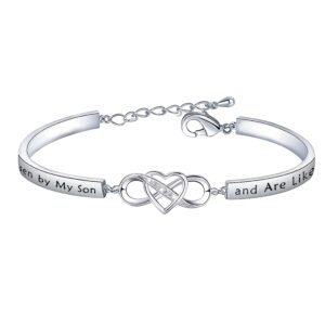 feelmem daughter-in-law gift bracelet you were hand chosen by my son and are like a daughter to me gift for daughter in law(bar bracelet silver)