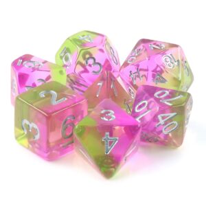 hd polyhedral dice sets d&d dice for dungeon and dragons rpg role playing games mtg pathfinder table top games 7 dice set strawberry field