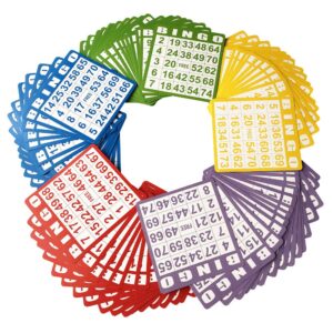 yuanhe 100 bingo game cards,bingo set, kids party paper card games, school classroom family gathering activity, casino trip