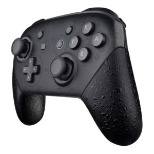 extremerate textured black replacement handle grips for nintendo switch pro controller, 3d splashing diy hand grip shell for nintendo switch pro - controller not included