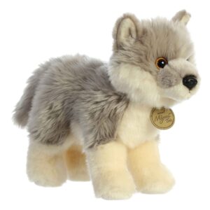 aurora® adorable miyoni® tots wolf pup stuffed animal - lifelike detail - cherished companionship - gray 10 inches