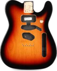 fender deluxe series telecaster body, alder, 3-color sunburst