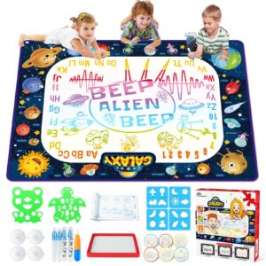 jasonwell aqua water doodle mat 48 x 36 inches large magic drawing doodling mat coloring mat educational toys christmas birthday gifts for kids toddler boys girls age 2 3 4 5 6 7 8 year old (galaxy)