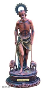 san lazaro statue 13" inch saint lazarus saint religious figure copper color