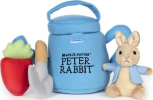 gund beatrix potter peter rabbit easter basket plush playset, 5 pieces, 6"