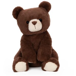 gund finley teddy bear, premium stuffed animal for ages 1 and up, chocolate brown, 13”