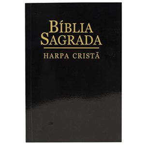 bíblia sagrada letra grande com harpa cristã - capa preta: almeida revista e corrigida (arc)