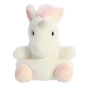 aurora® adorable palm pals™ sassy unicorn™ stuffed animal - pocket-sized play - collectable fun - white 5 inches