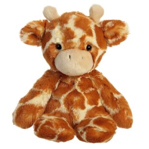 aurora® snuggly sweet & softer™ giraffe stuffed animal - comforting companion - imaginative play - brown 9 inches