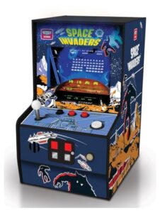 my arcade space invaders micro player: mini arcade machine video game, fully playable, 6.75" collectible premium edition