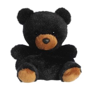 aurora® adorable palm pals™ sleepy bear™ stuffed animal - pocket-sized play - collectable fun - black 5 inches