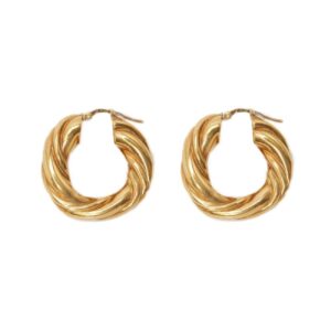 newzenro chunky twist knot love 5mm thick fashion 14k gold plated huggy rope small hoop earrings for women sensitive ear dainty click top huggie hoops hypoallergenic fashion trendy jewelry gifts 23mm