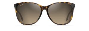 maui jim women's isola polarized fashion sunglasses, tortoise w/ trans tan temples/hcl® bronze, large