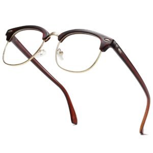 aisswzber fashion vintage classic semi-rimless half frame clear lens glasses