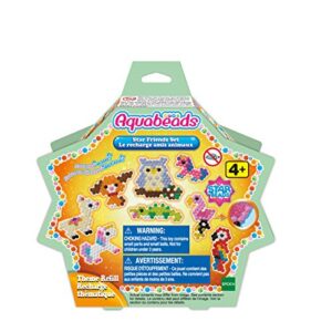 aquabeads arts & crafts star friends theme bead refill with over 600 beads and templates, multicolored