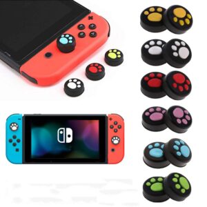 4 pcs silicone thumb grips cover stick joystick thumbstick caps for nintendo switch ns nitendo switch lite ns joycon (2 pink 2 green)